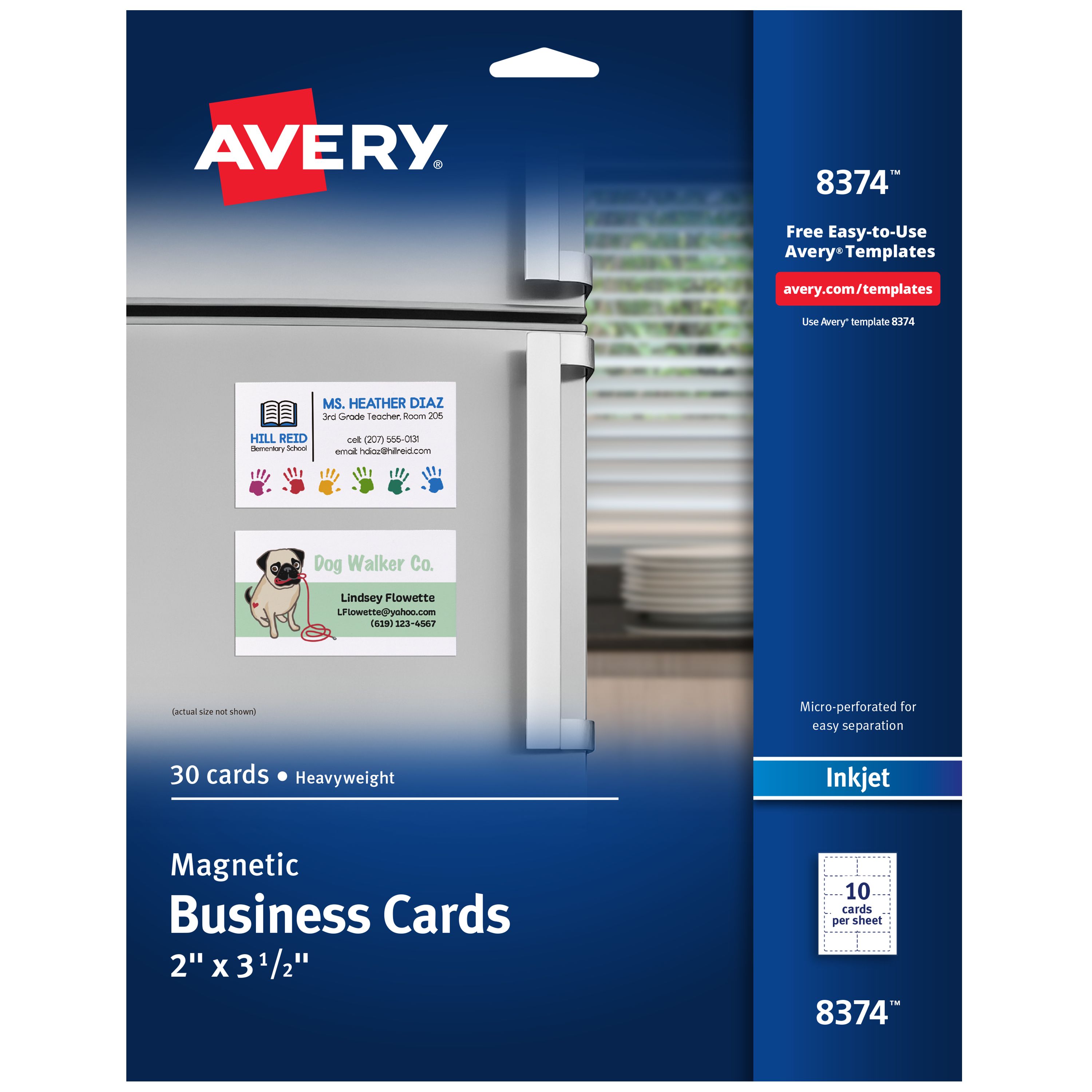 Magnetic Business Cards, 2" x 3-1/2", Matte White 8374 | Avery.com | Avery
